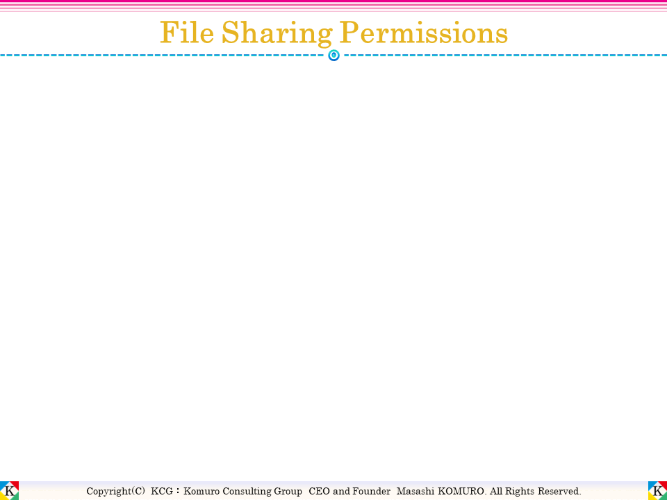 File Sharing Permissions｜Komuro Consulting Group ： コムロ（小室）コンサルティンググループ